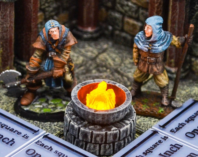 Stone Brazier With Flickering LED Flame for Dungeons and Dragons - Etsy