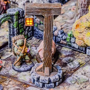 Wooden Lamp Post / Lantern Post on Stone Base for Dungeons and Dragons ...