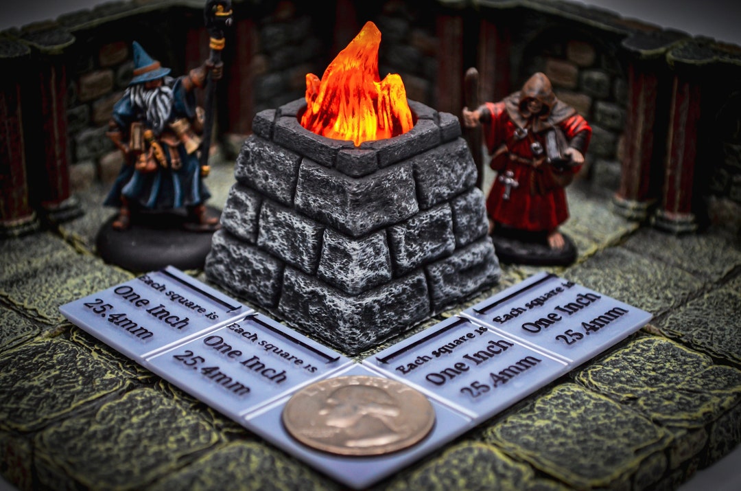 Truncated Pyramid Stone Brazier, With Swappable Flickering Flame for ...