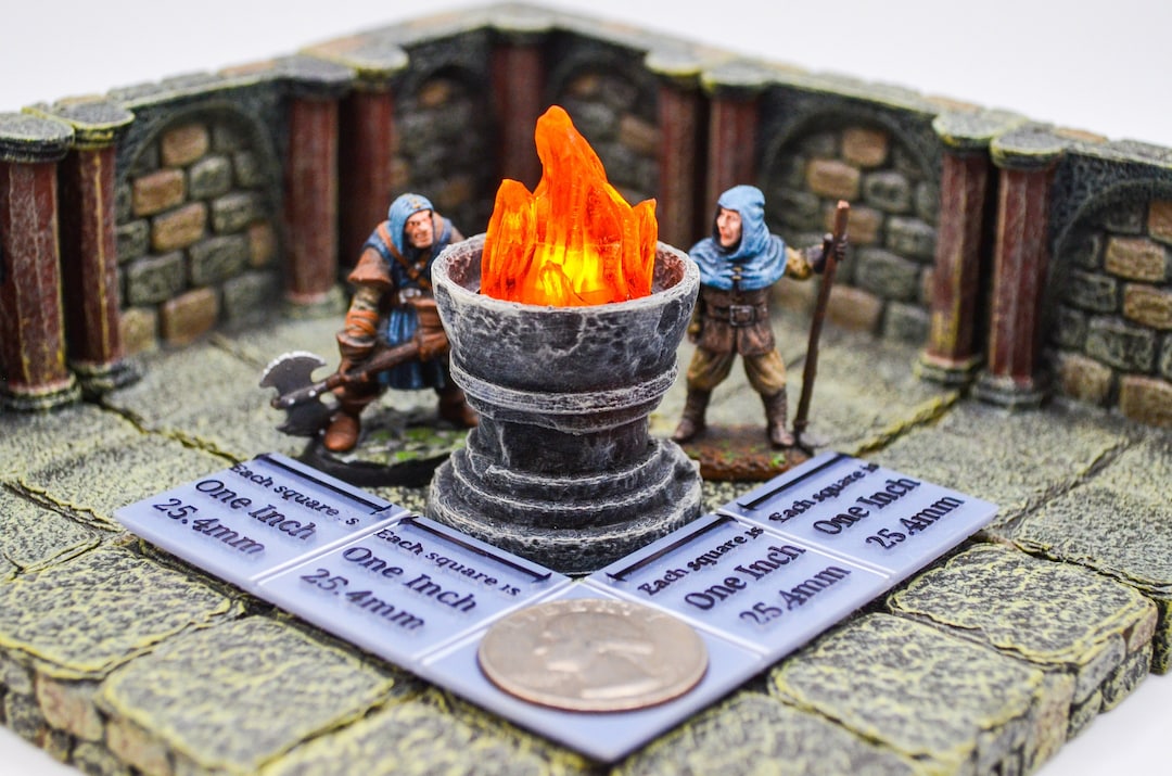 Stone Brazier With Swappable Flickering Flame for Dungeons and Dragons ...