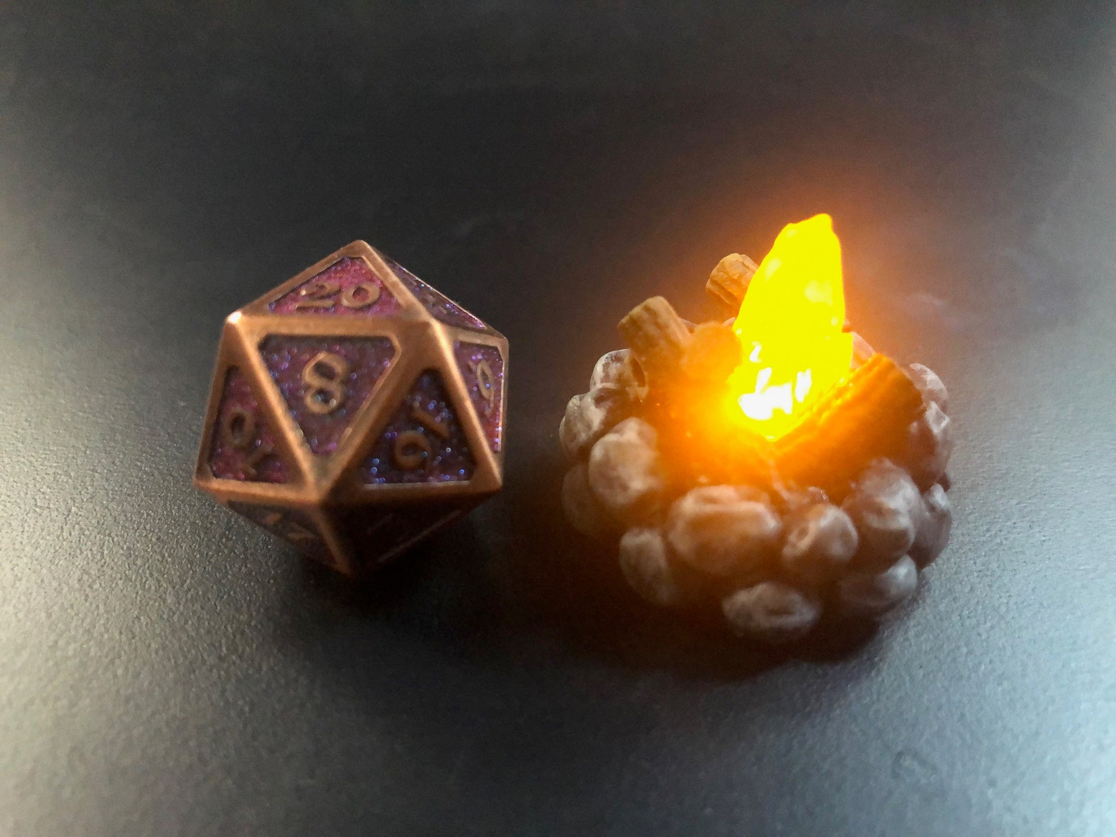Miniature 1 Campfire With Flickering LED Light Flame for - Etsy