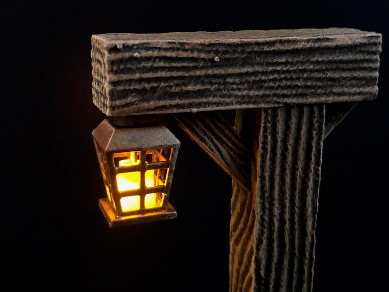 Wooden Lamp Post / Lantern Post on Stone Base for Dungeons and - Etsy