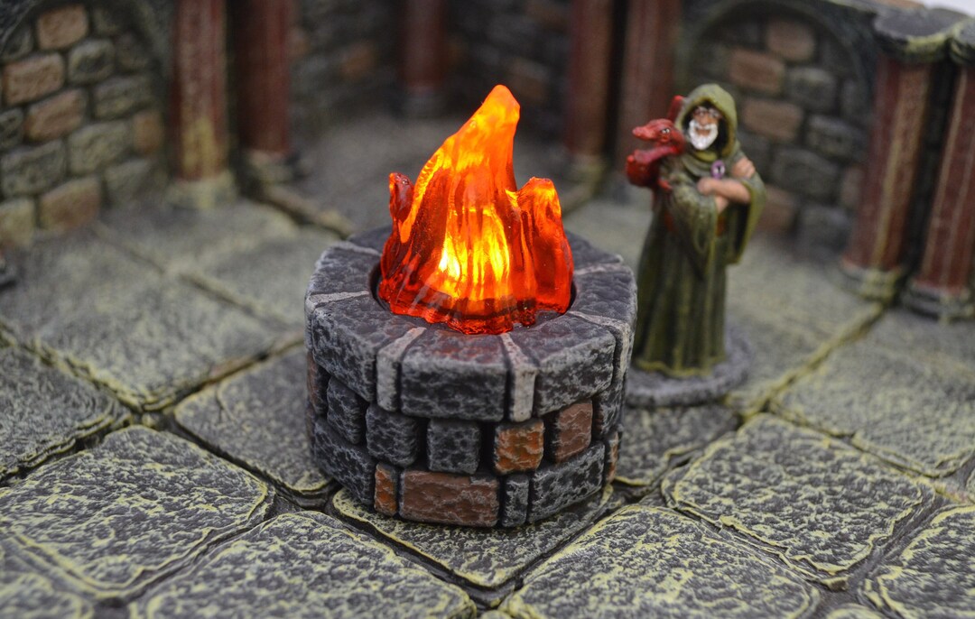 Stone Brazier, Octagonal, With Swappable Flickering Flame for Dungeons ...