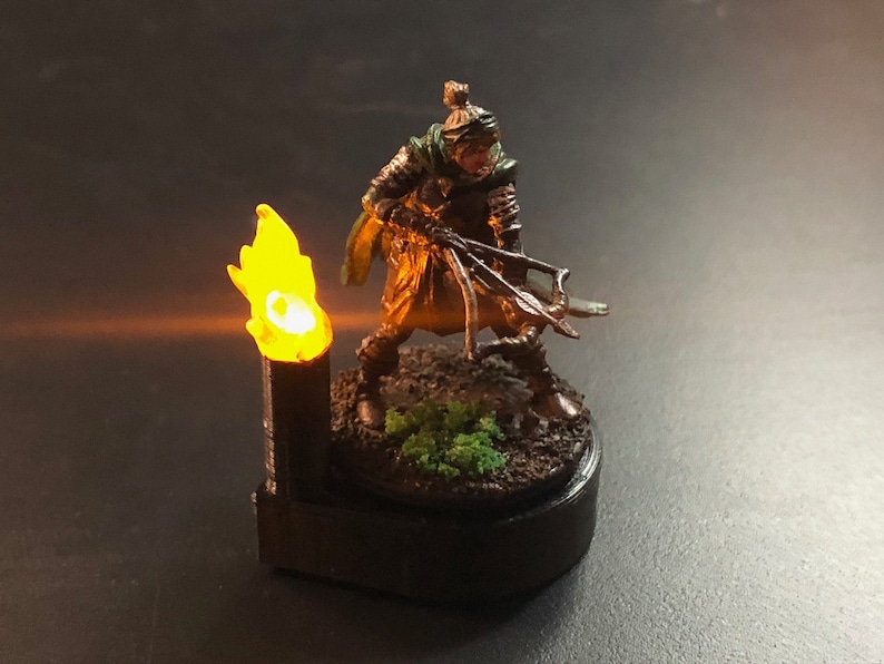 Torch Base With Flickering LED Light for Dungeons and Dragons | Etsy