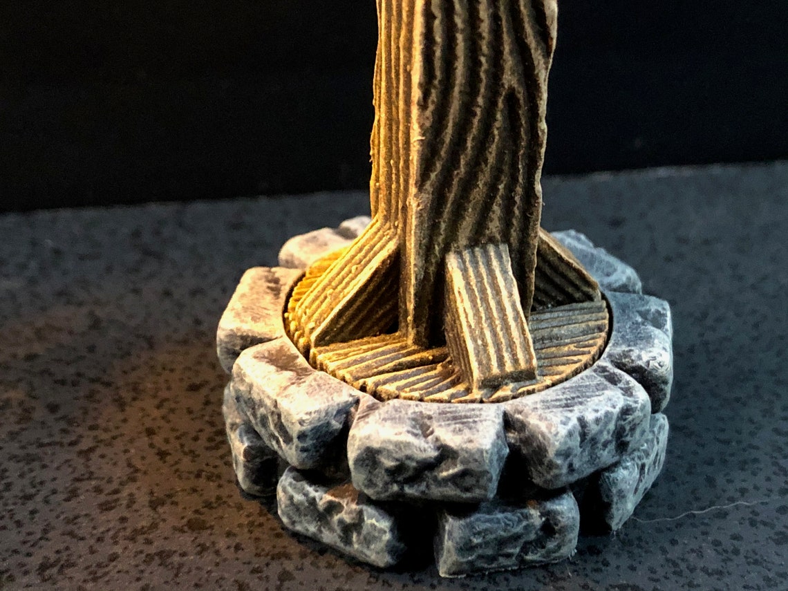 Wooden Lamp Post / Lantern Post on Stone Base for Dungeons and - Etsy