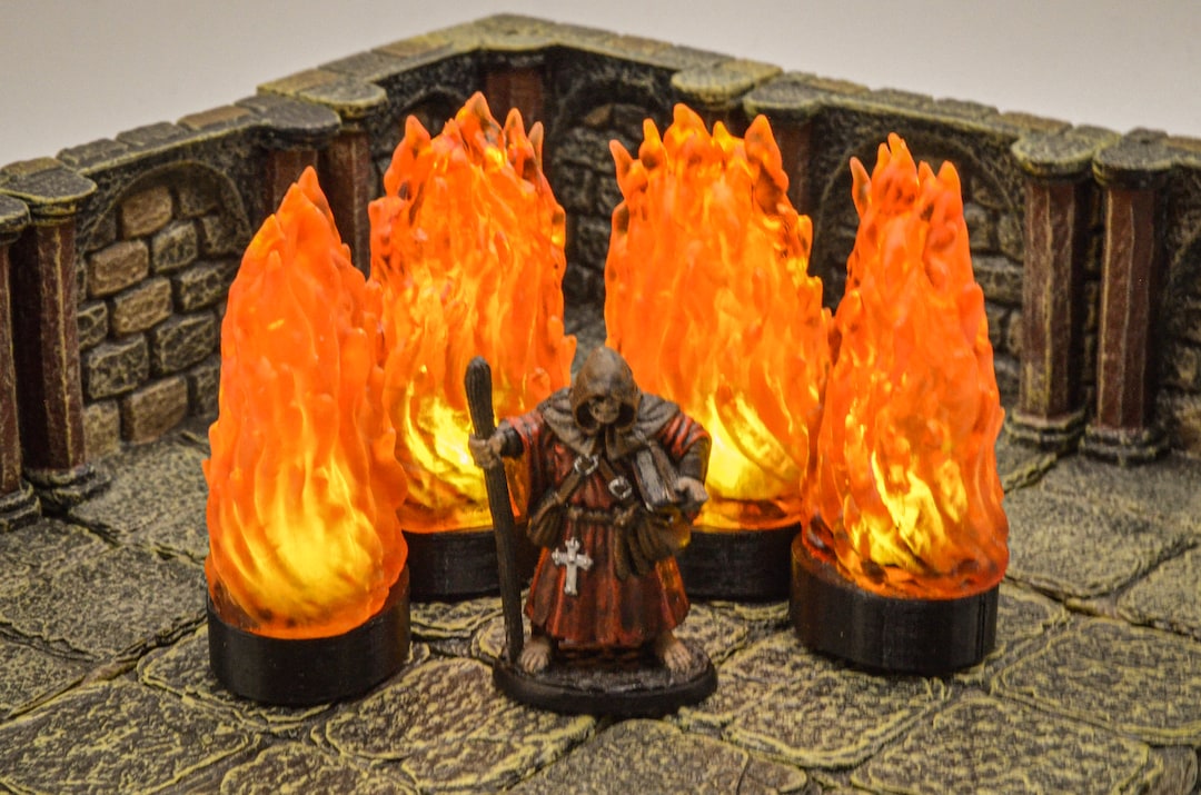 LED Wall of Fire Miniature With Flickering Light for Dungeons and ...