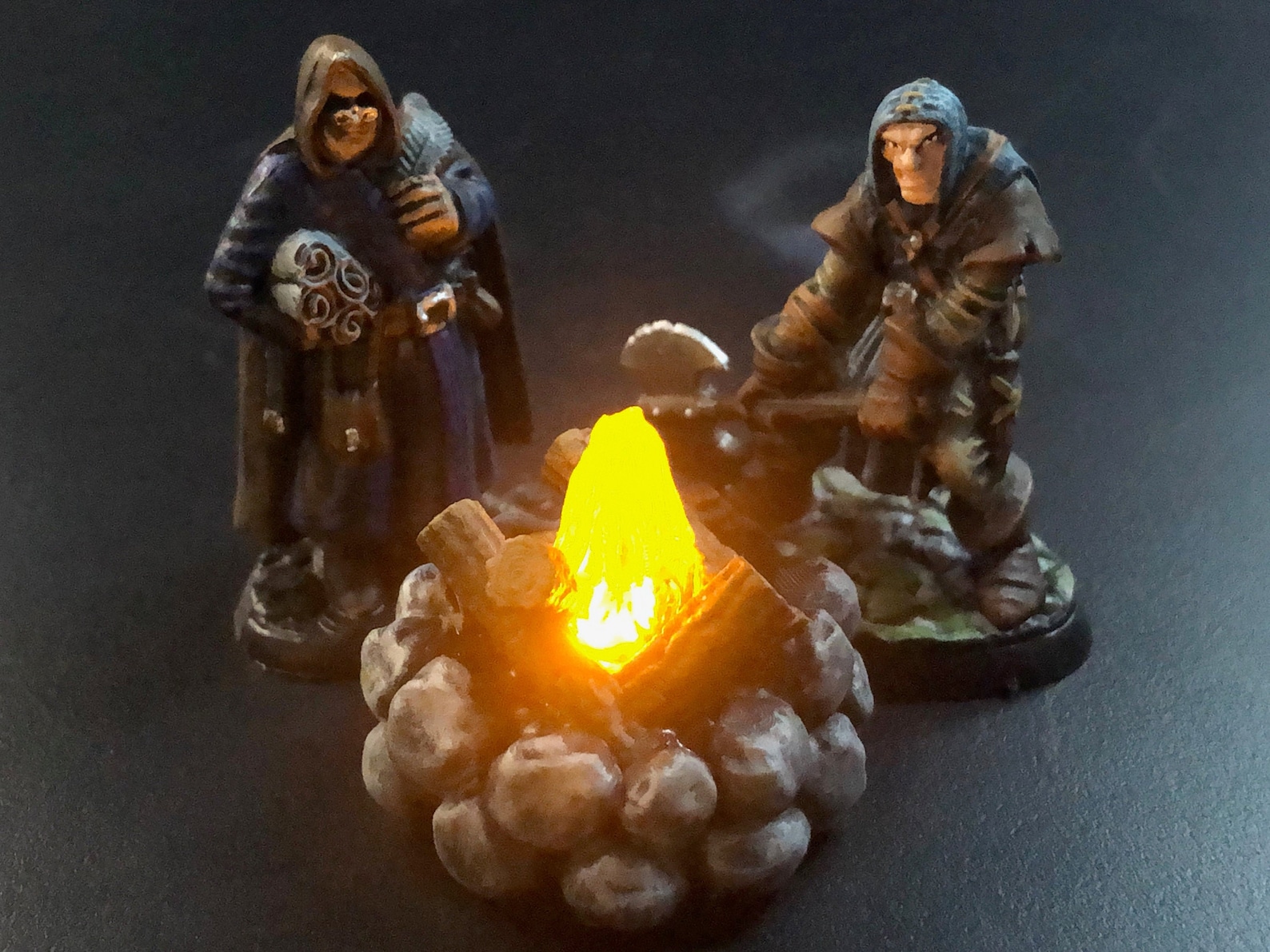 Miniature 1 Campfire With Flickering LED Light Flame for - Etsy Australia