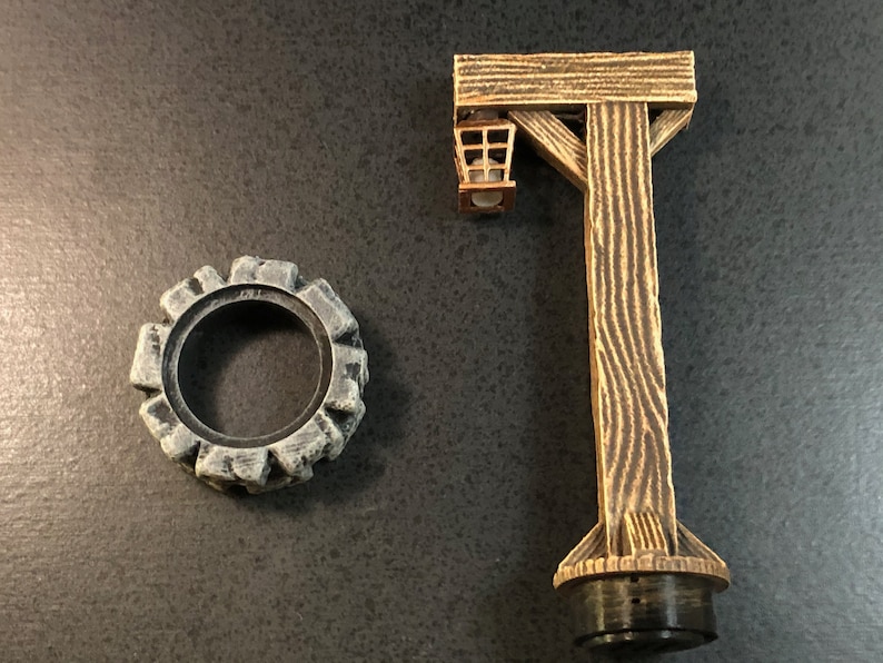 Wooden Lamp Post / Lantern Post on Stone Base for Dungeons and - Etsy