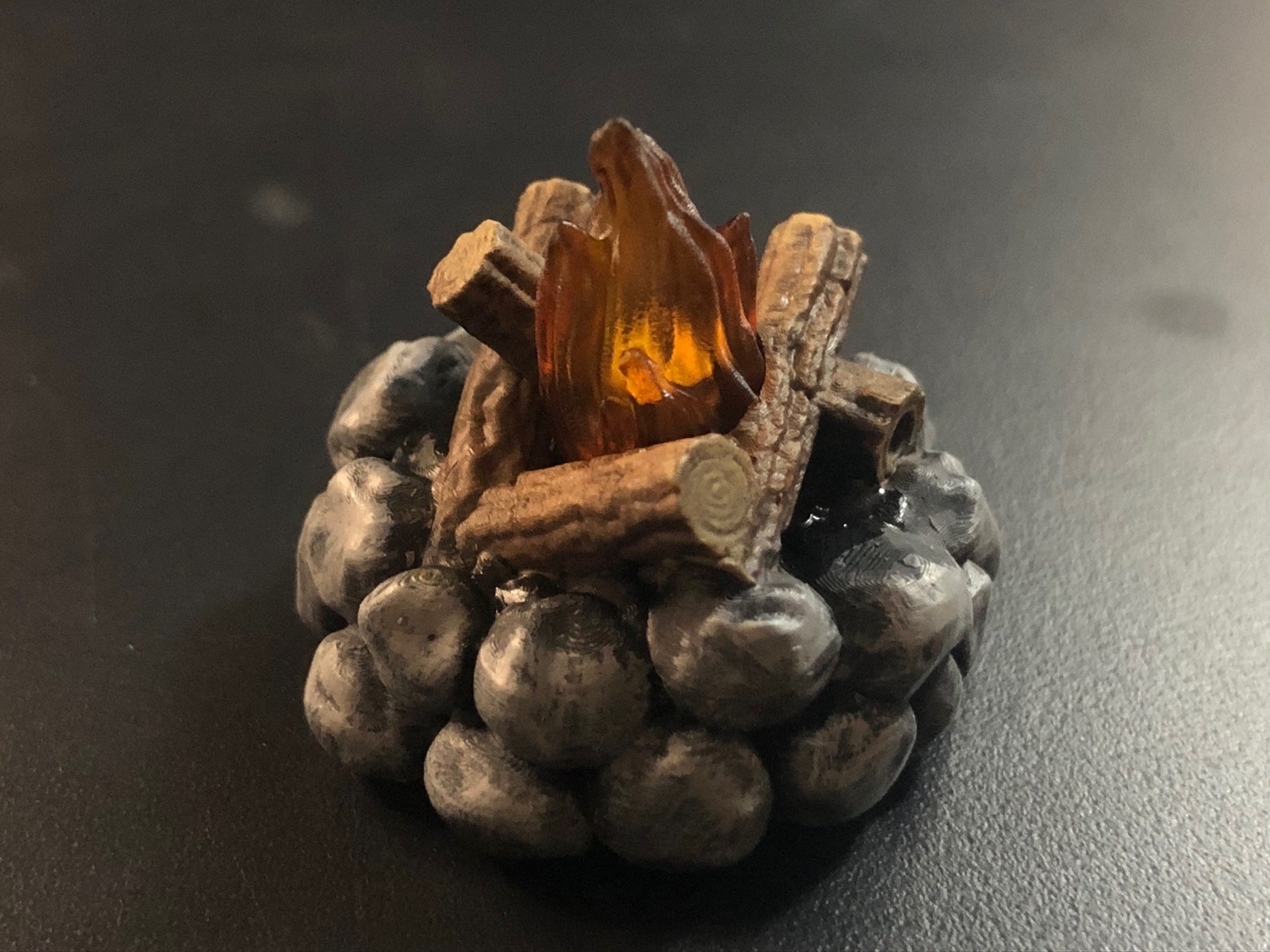 Miniature 1 Campfire With Flickering LED Light Flame for - Etsy Australia