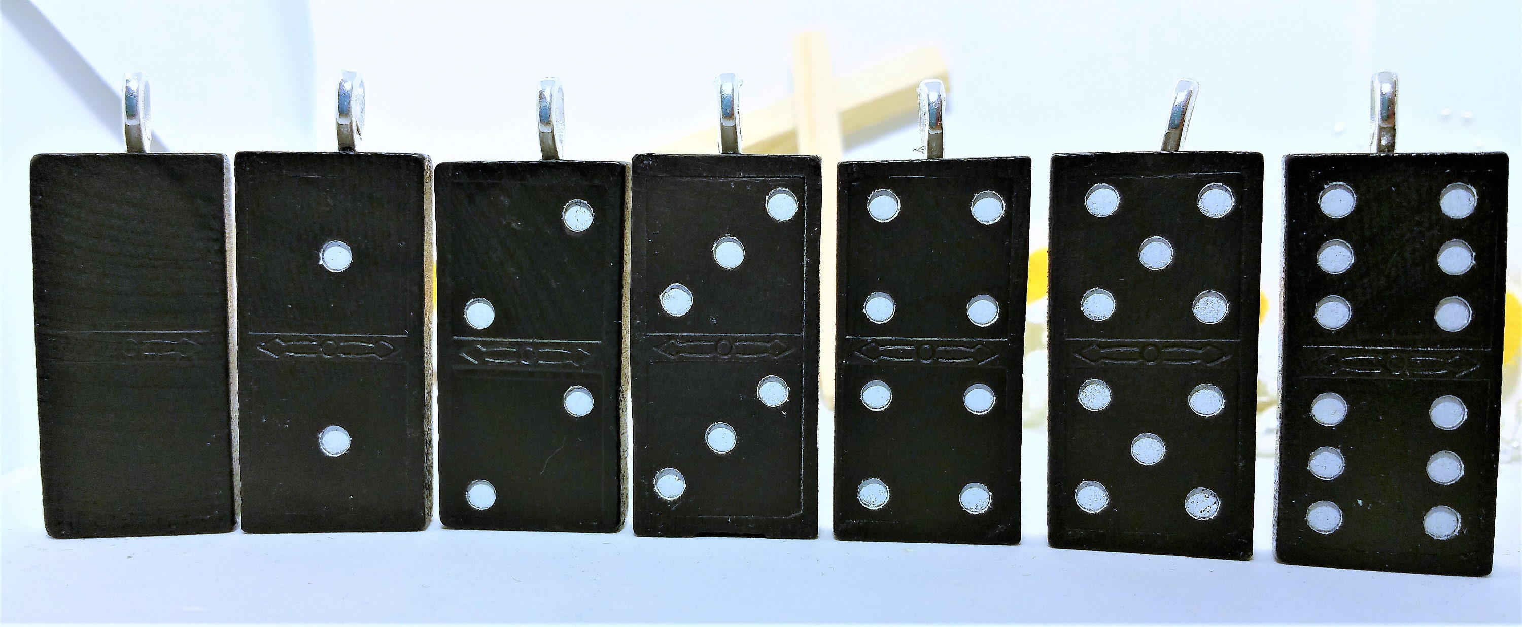 Domino Jewellery, Black Domino Pendant, Black Pendant, Black Jewellery ...