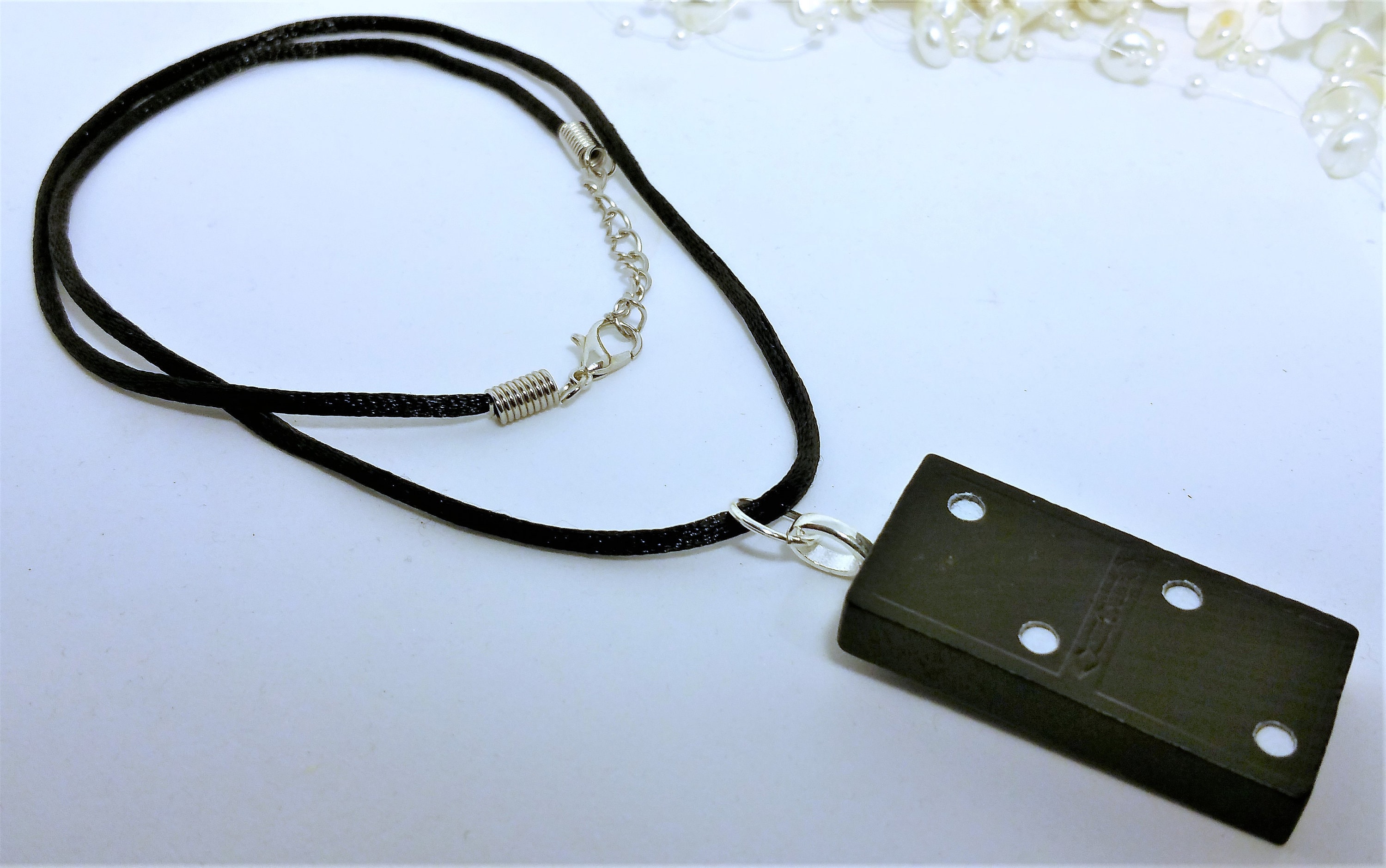 Domino Jewellery, Black Domino Pendant, Black Pendant, Black Jewellery ...