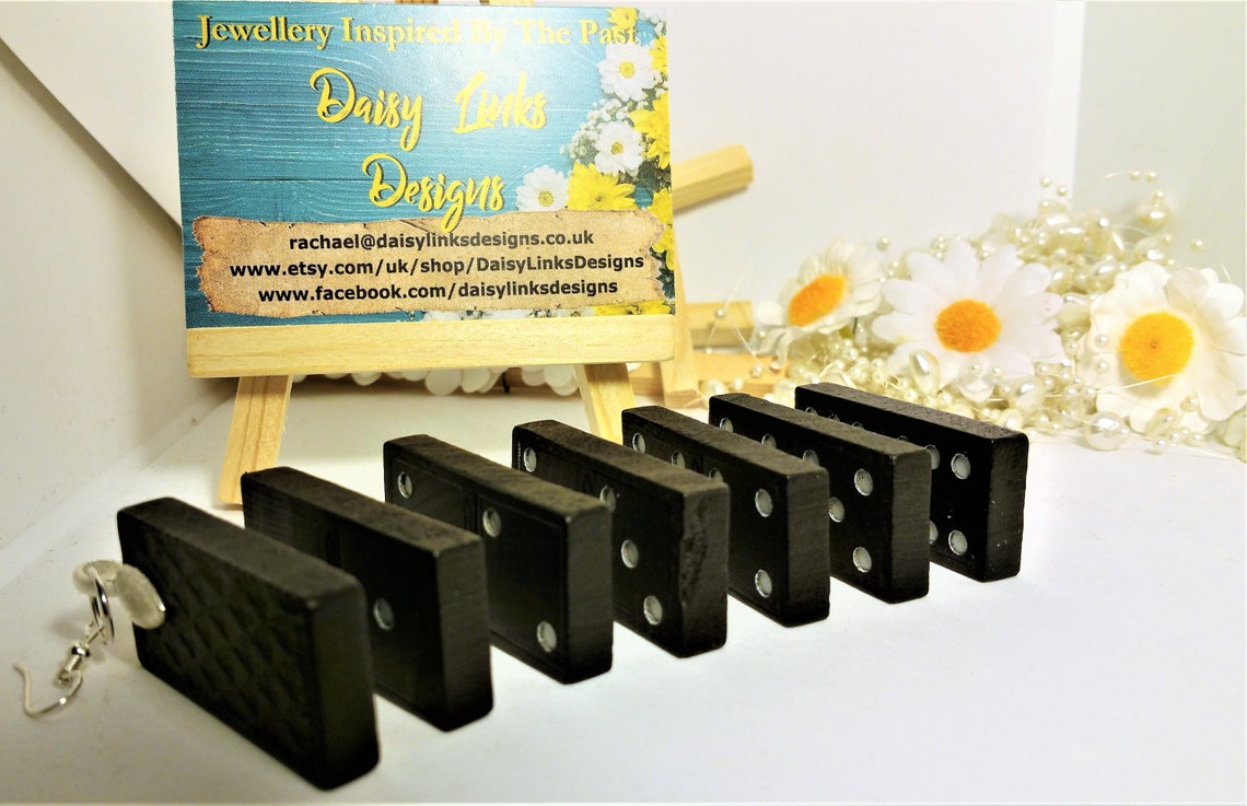 Domino Jewellery, Black Domino Pendant, Black Pendant, Black Jewellery ...