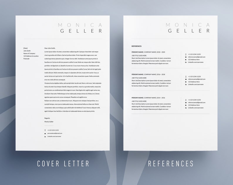 Modern Resume Template Bundle CV Template Cover Letter References Easy ...