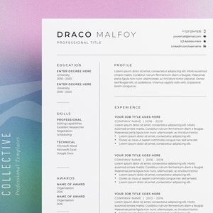 Apple Pages Modern Resume Template CV Template Cover Letter References ...