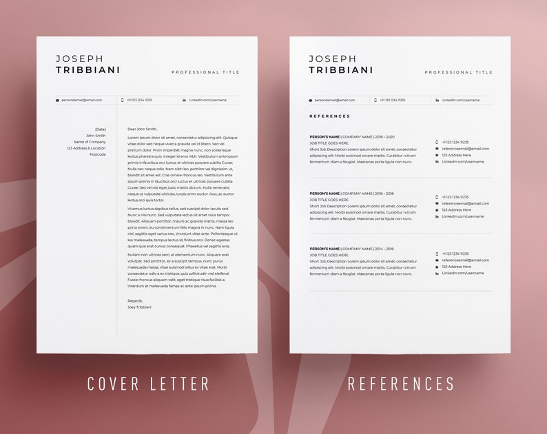 Modern Resume Template Bundle CV Template Cover Letter References ...