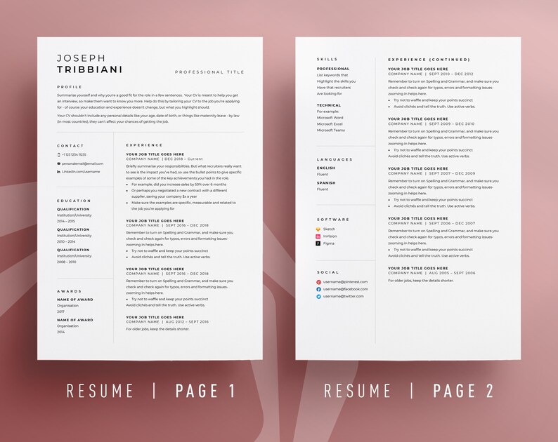 Modern Resume Template Bundle CV Template Cover Letter References ...