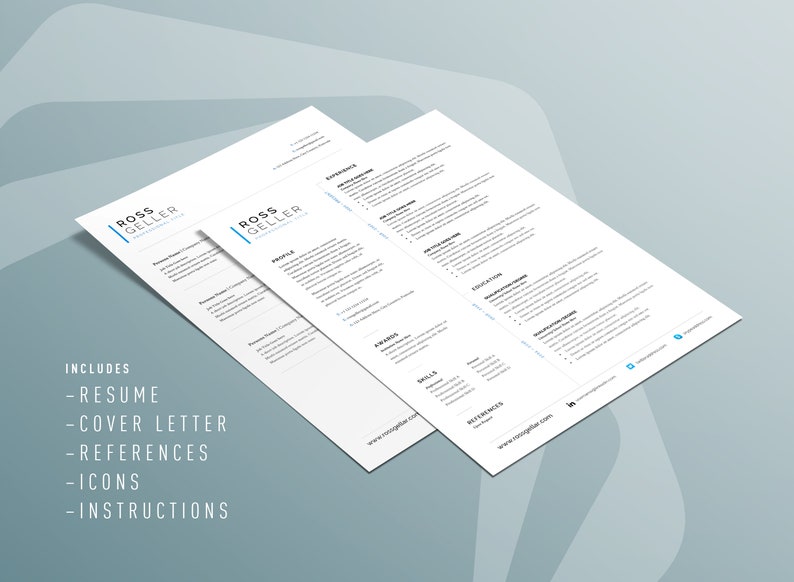 Modern Resume Template CV Template Cover Letter References Icons ...