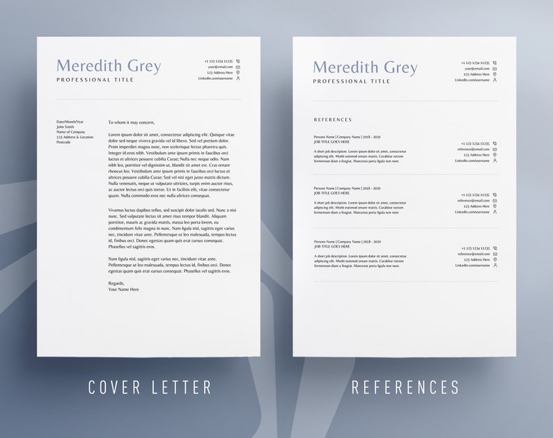 Modern Resume Template Bundle CV Template Cover Letter - Etsy