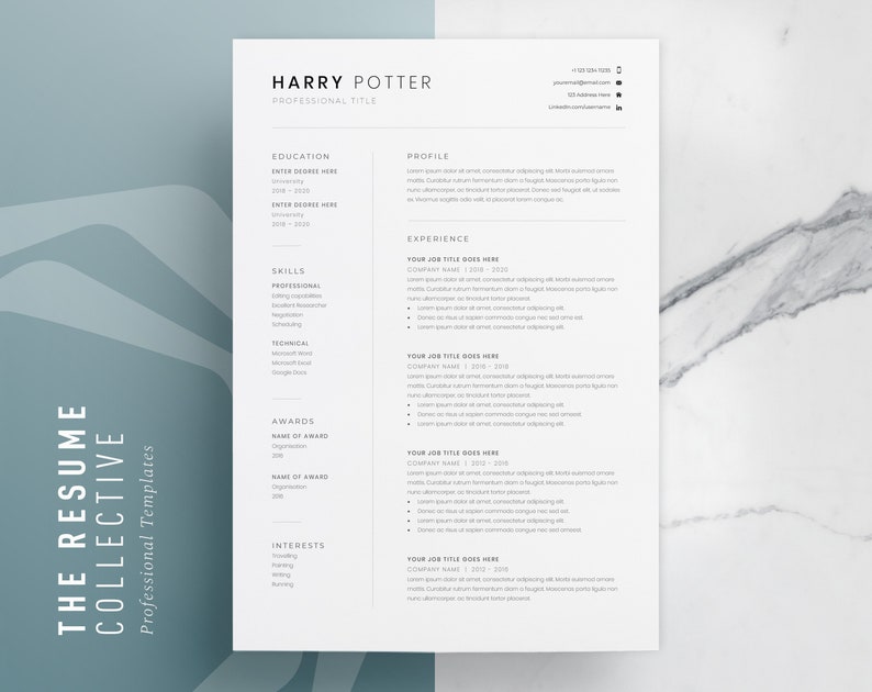 Modern Resume Template CV Template Cover Letter References Easy ...