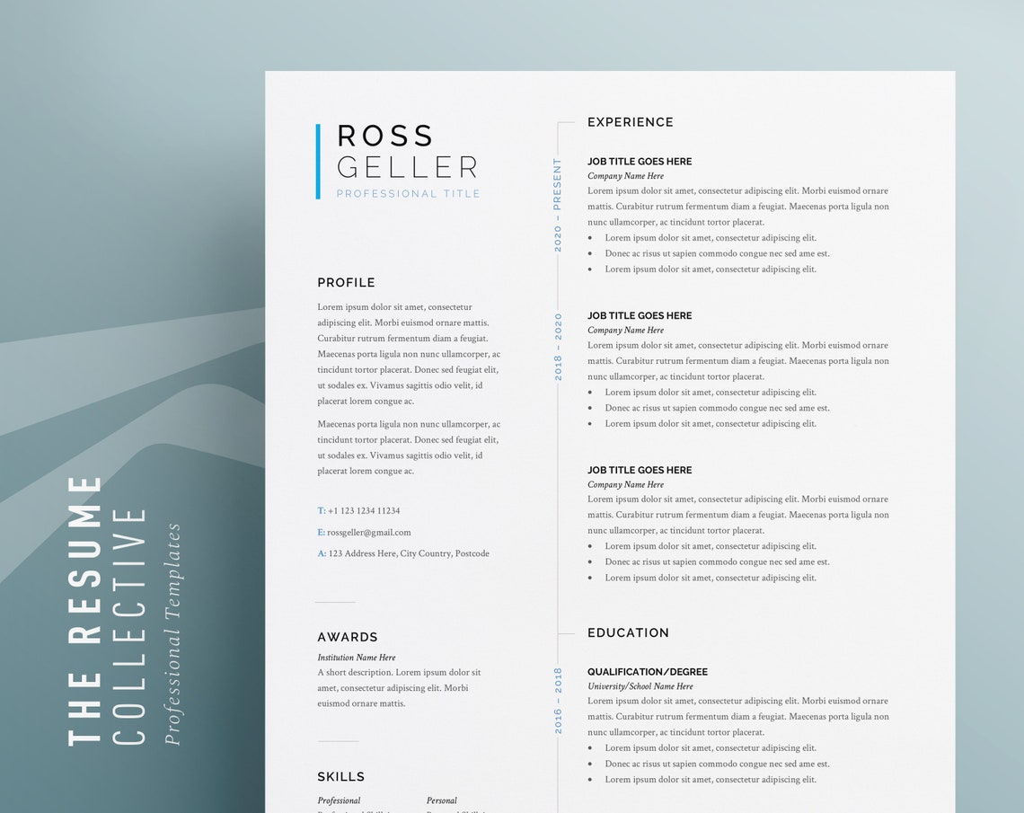Modern Resume Template CV Template Cover Letter References Icons ...