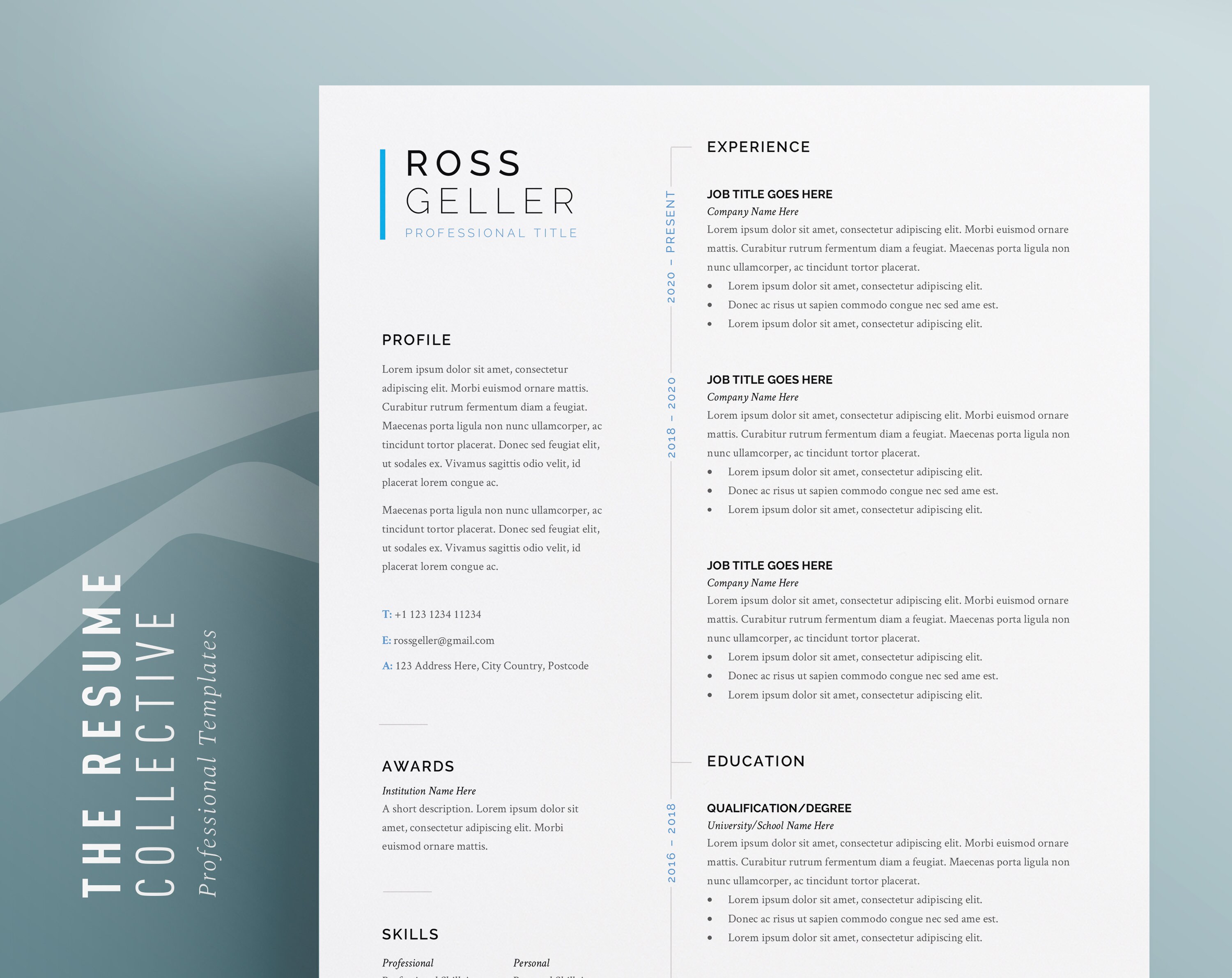 Modern Resume Template CV Template Cover Letter References Icons ...