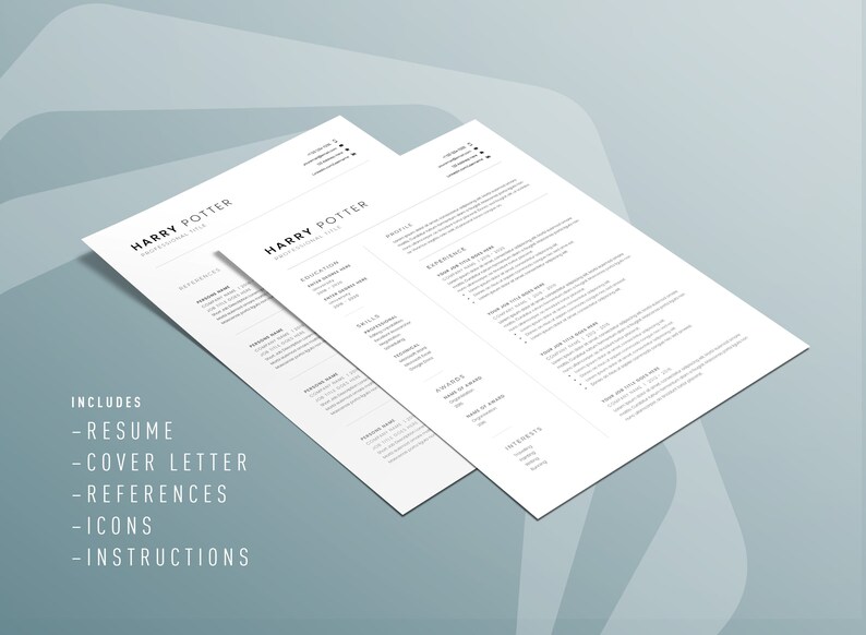 Modern Resume Template CV Template Cover Letter References Easy ...
