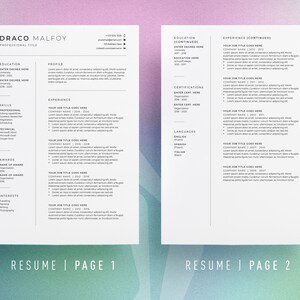 Apple Pages Modern Resume Template CV Template Cover Letter References ...