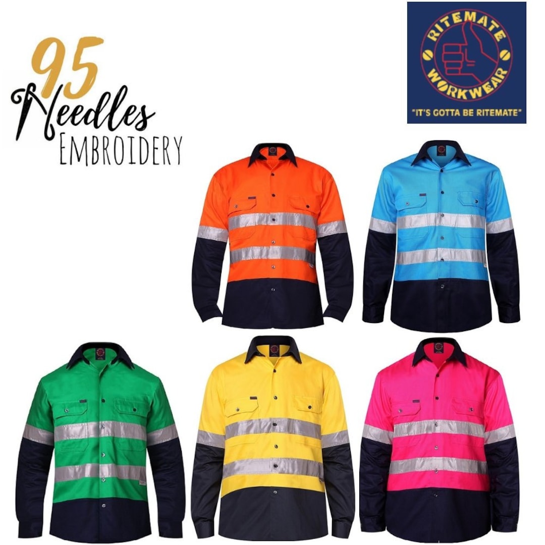 Hivis Work Shirt 2 Tone With 3M Reflective Tape RM1050R by Ritemate - Etsy