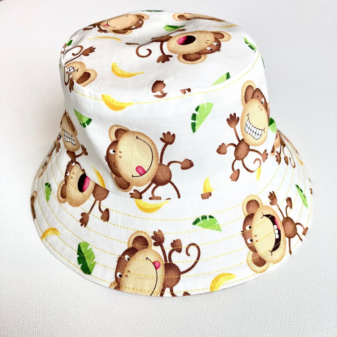 Monkeys Bucket Hat for Toddlers Reversible Jungle Print Hat - Etsy.de