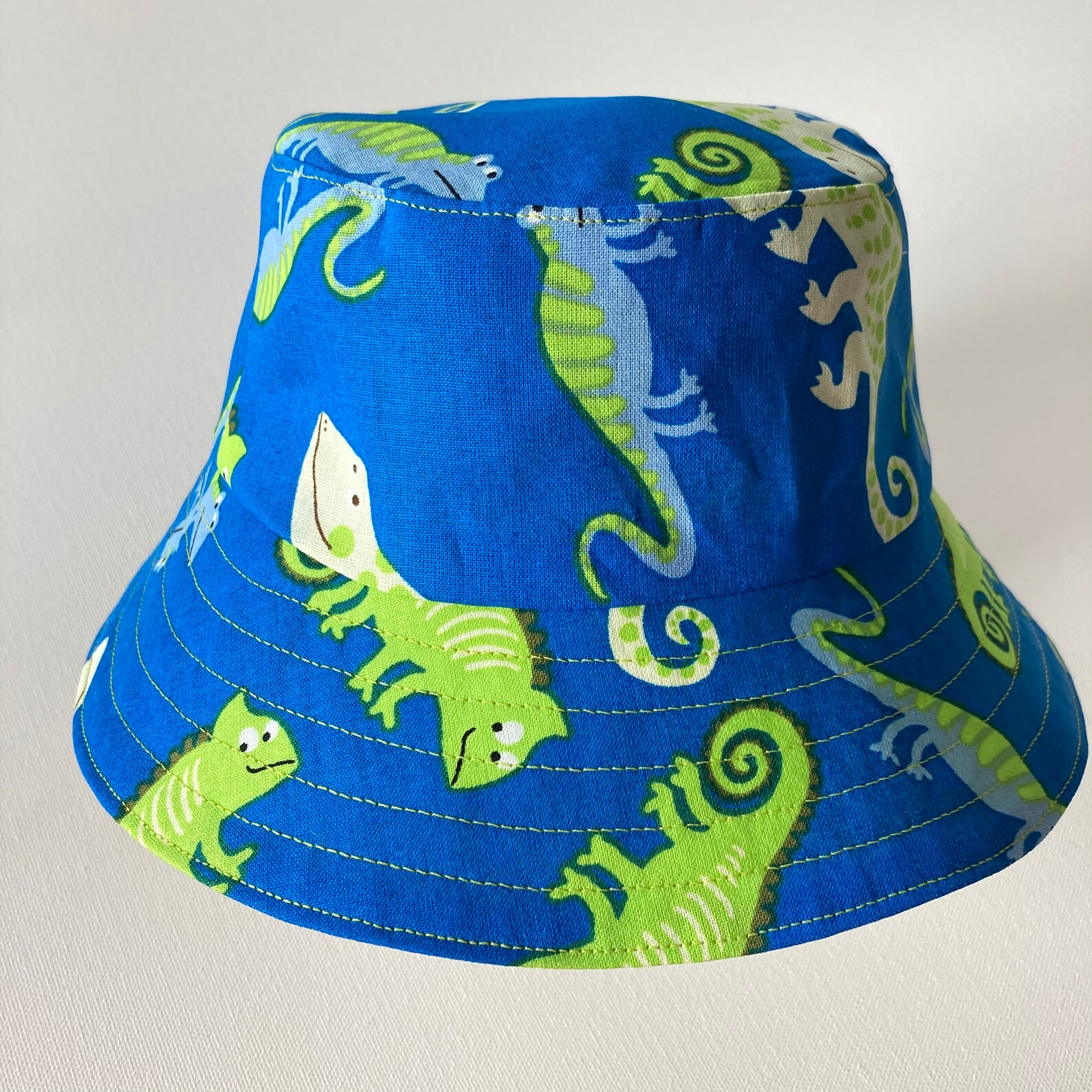 Kids Gecko Bucket Hat Blue and Green Bucket Hat Beach Hat | Etsy