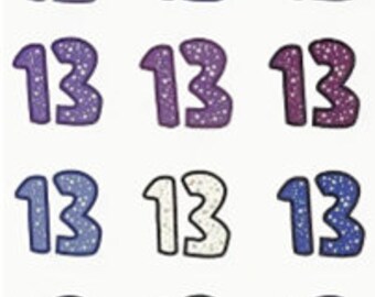 Number 13 Temporary Tattoo Sticker set of 4 - Etsy