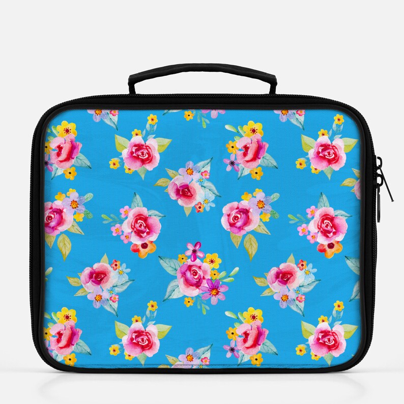 Blue and Pink Floral Insulated Lunch Box for Kidssoft Sided - Etsy