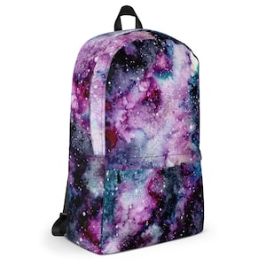 Watercolor Galaxy Laptop Backpack~multipocket Galaxy Backpack~space ...