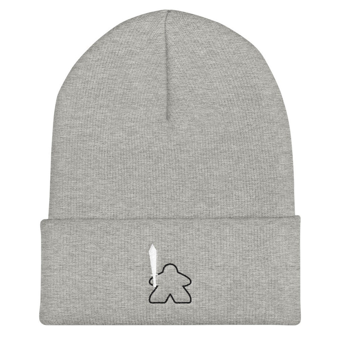 Tiny Epic Meeple With Sword Embroidered Cuffed Beanie in Heather Grey ...