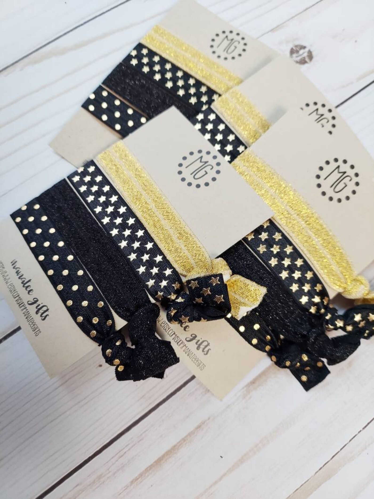 Black and Gold Modern Hair Bands~ Geometric Festival Elastic Bracelet ...
