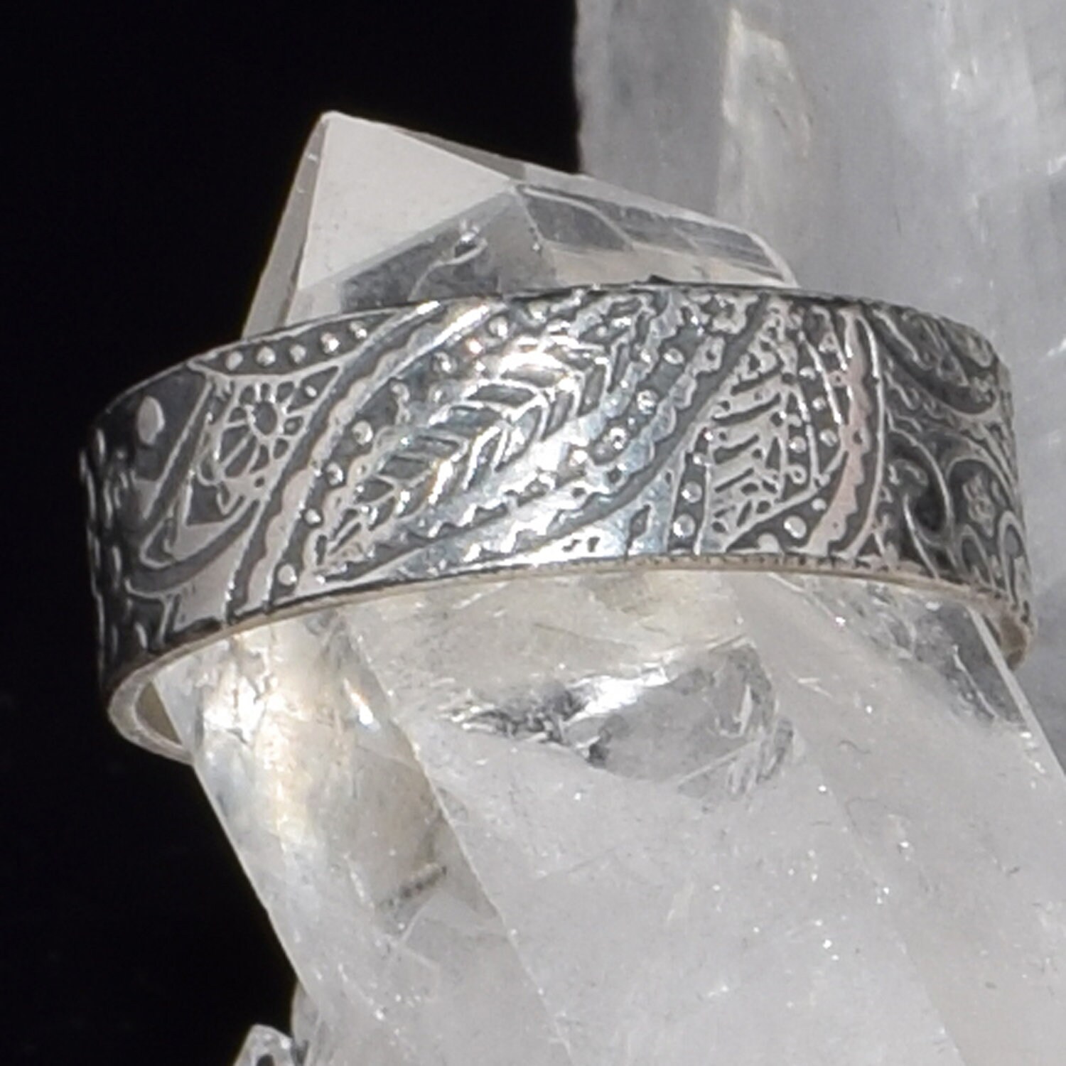 Paisley Etched Ring - Etsy