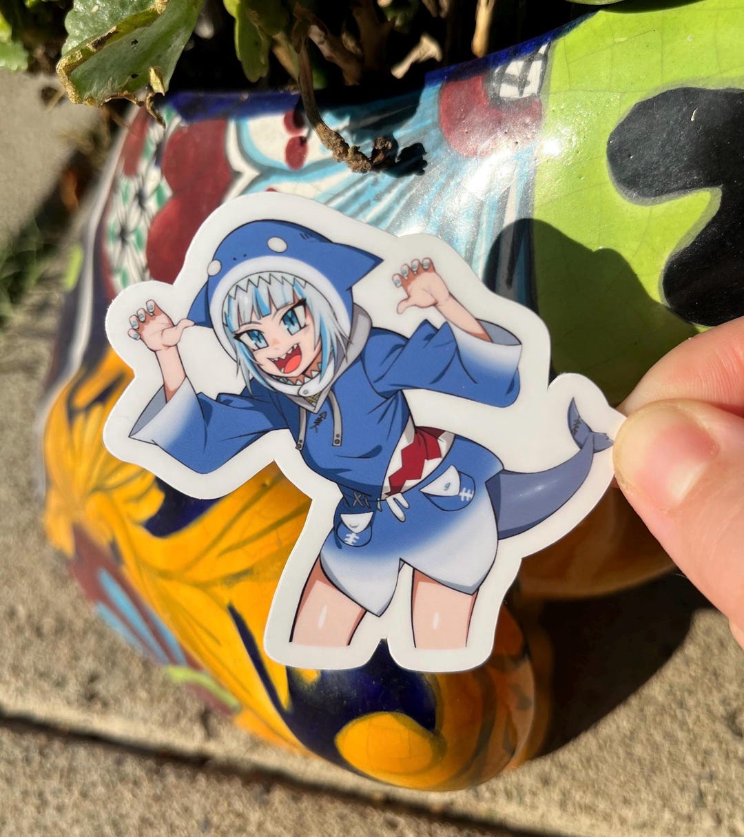 GAWR GURA Sticker, Cute Anime Girl Sticker - Etsy