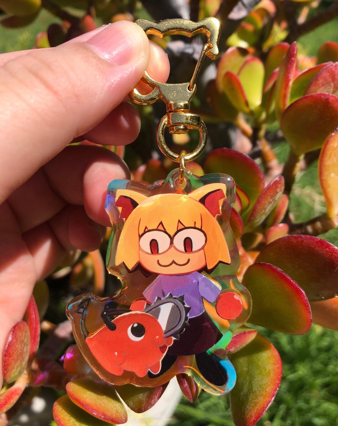 Type Moon Neco Arc and Devil Dog Charm, Neko Arc Holographic Keychain ...