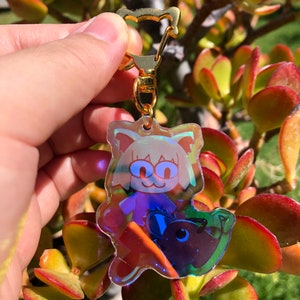 Type Moon Neco Arc and Devil Dog Charm, Neko Arc Holographic Keychain ...