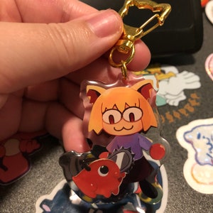 Type Moon Neco Arc and Devil Dog Charm, Neko Arc Holographic Keychain ...