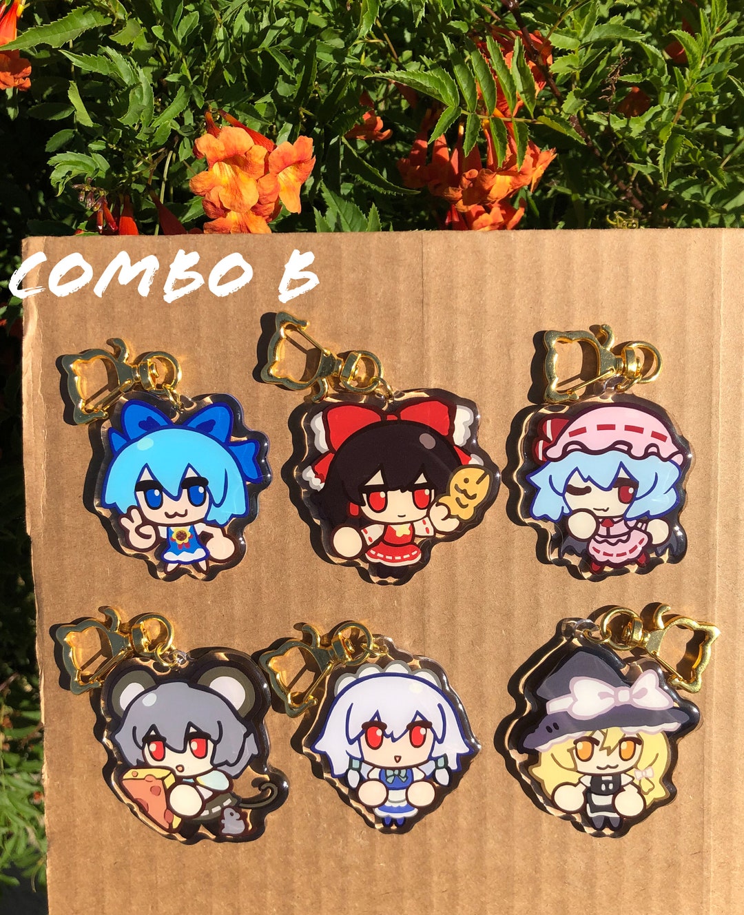 Combo Touhou Neco Arc Charm &stickers, Touhou Keychain, Neko Arc Decal ...