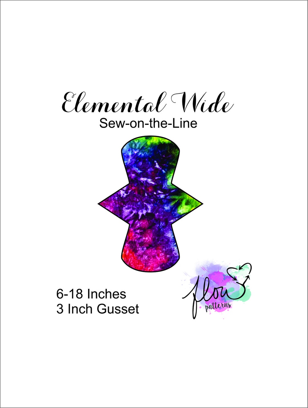 Elemental Wide PDF Cloth Pad Pattern - 6 to 18 Inches - 3 Inch Gusset ...