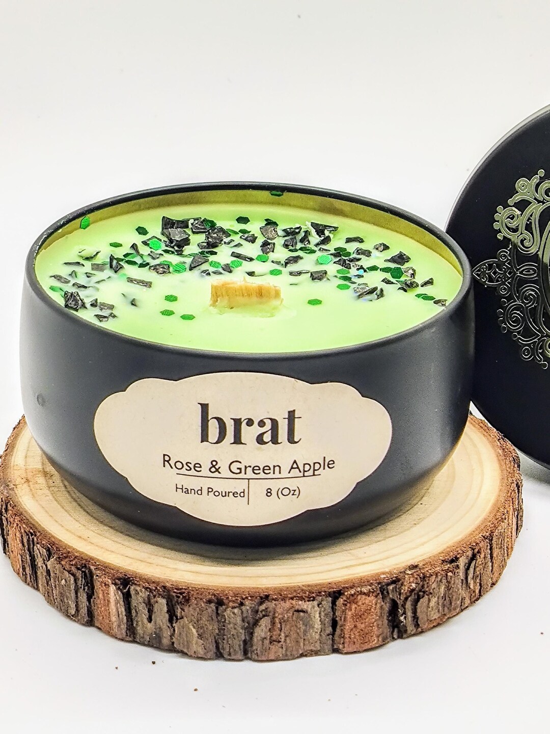 Brat Summer Gift Wood Wick Soy Candle, Green She is Brat Rose Sour ...