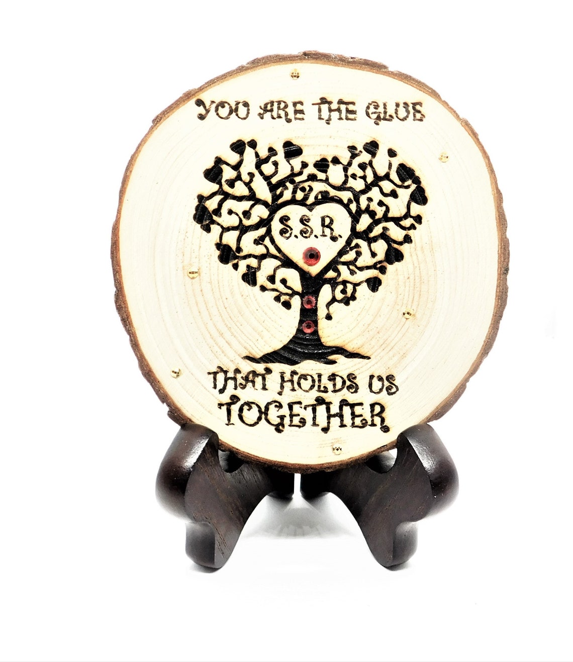 Custom Engraved Wood Family Tree Glue That Hold Together | Etsy