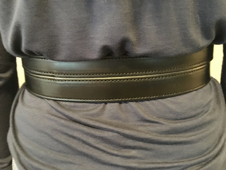 Double Buckle Waist Leather Belt With Stitched Back 2 Belts - Etsy