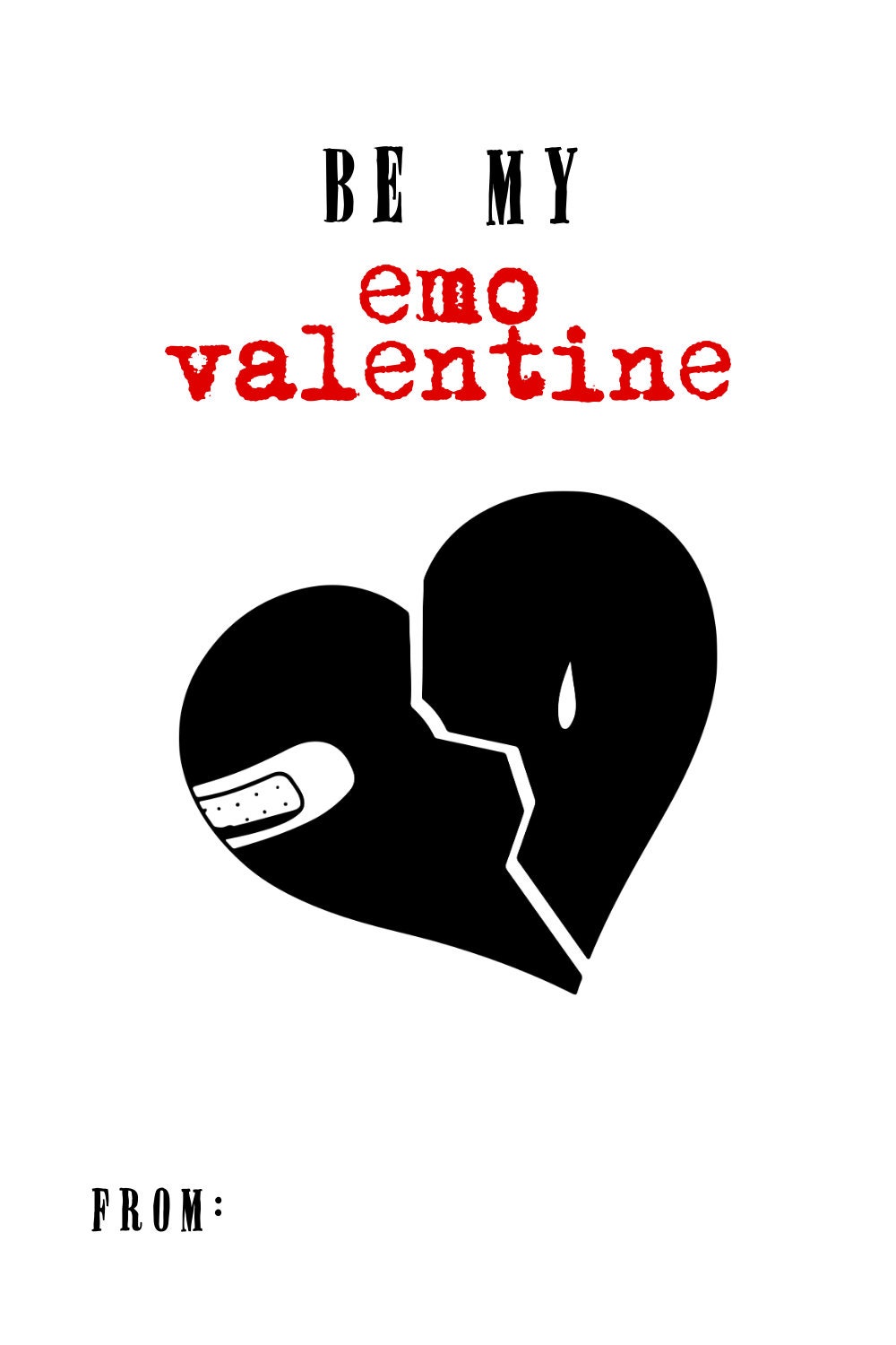 Emo Valentines | Printable Digital Download PDF - Etsy