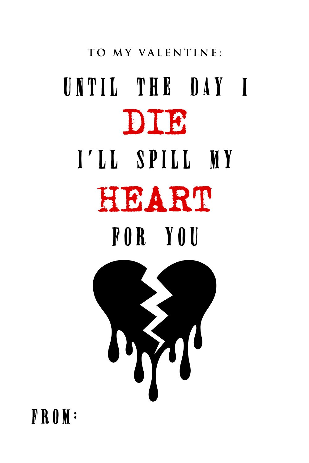 Emo Valentines | Printable Digital Download PDF - Etsy