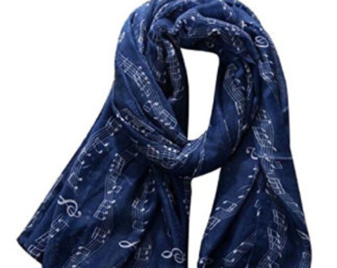 Musical Note Scarf / Blue Scarf / Teacher Present / Women | Etsy