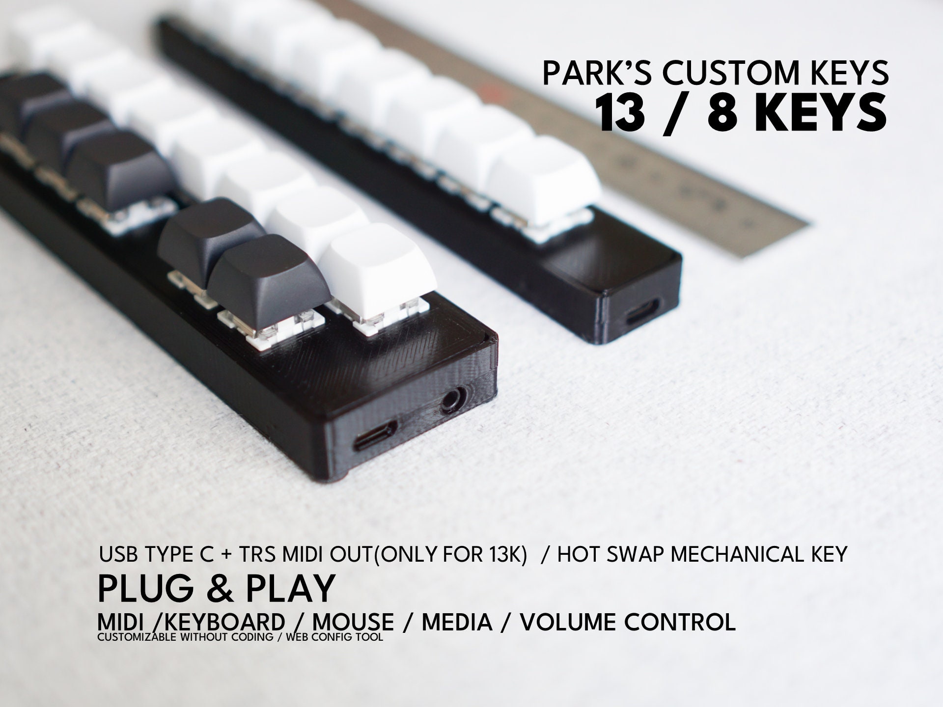 Park's Custom 8 Keys / Customizable Shortcut Keyboard / MIDI Note Cc ...