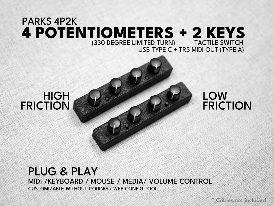 Park's 4p2k 4 Potentiometers 2 Keys / Midi Controller Dial / Knob / USB ...
